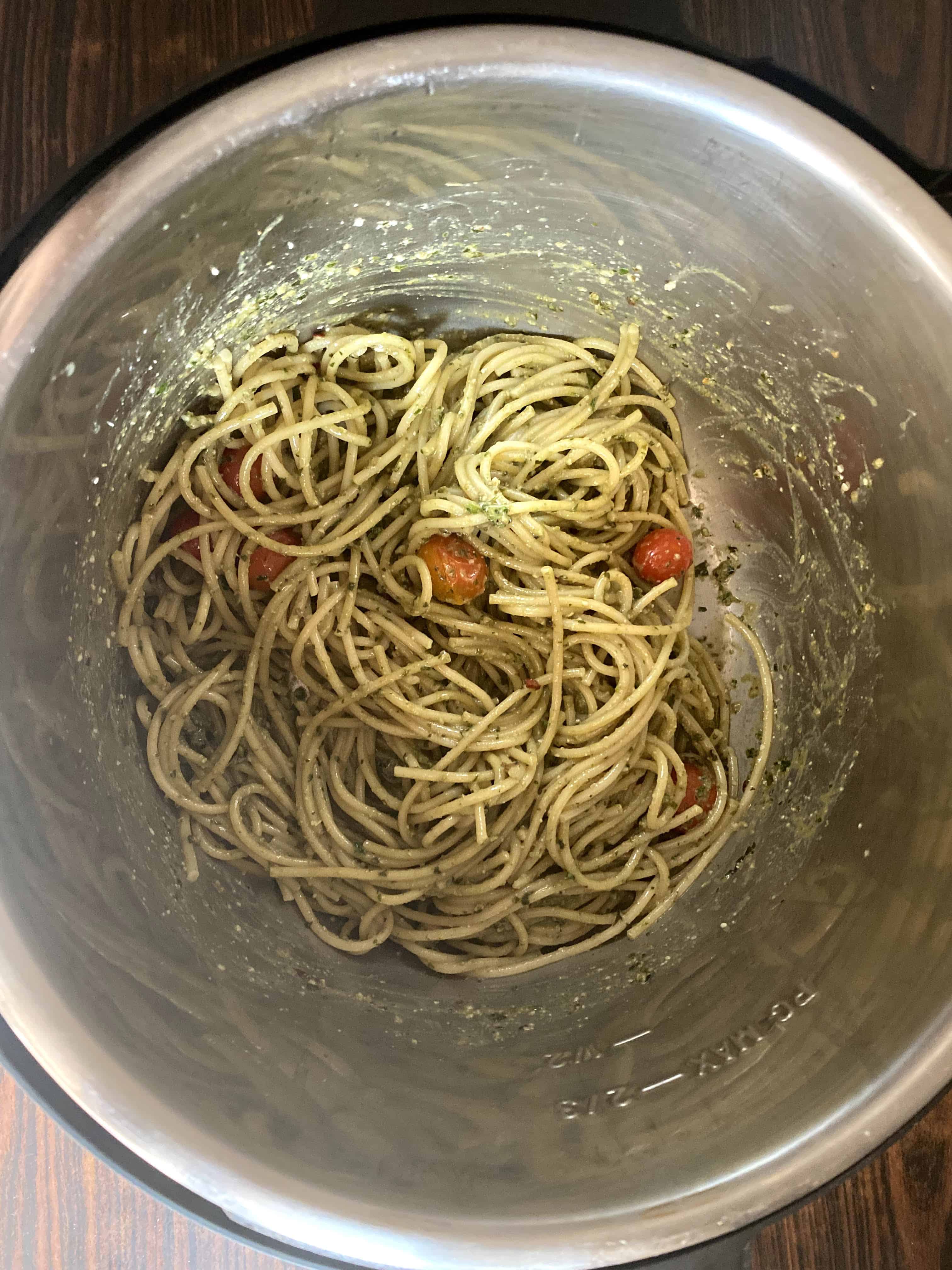 Instant Pot Basil Pesto Spaghetti - Food Trails